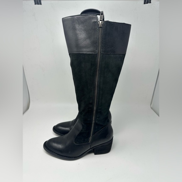 Born | Shoes | Born Uchee Black Mixed Media Leather And Suede Kneehigh ...